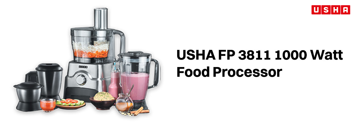 Buy Usha FP 3811 1000 Watt Food Processor with 6 Blades (Black & Silver ...