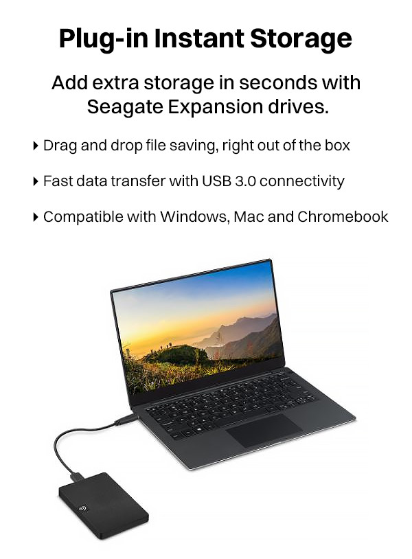 Buy Seagate Expansion 2TB USB 3.0 Hard Disk Drive (Portable Design ...