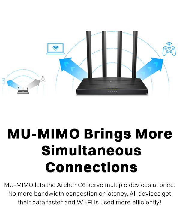 Buy Tp-Link Archer C6 AC 1200 Dual Band 867 Mbps Mesh Wi-Fi Router (4 ...