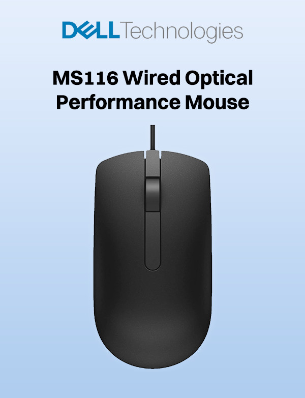 Buy Dell MS116 Wired Optical Performance Mouse (1000 dpi, Contemporary ...
