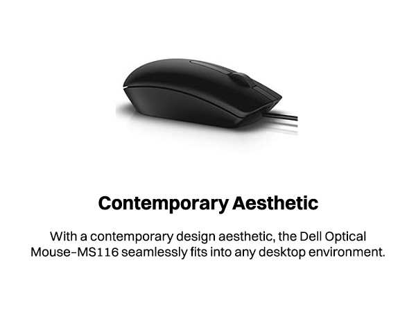 Buy Dell MS116 Wired Optical Performance Mouse (1000 dpi, Contemporary ...