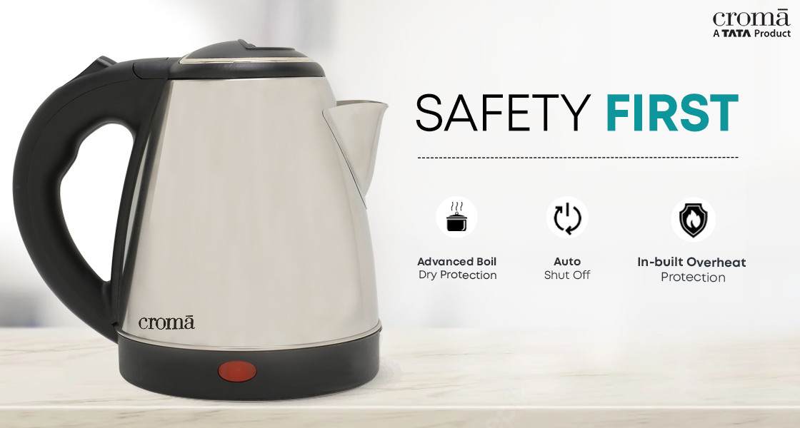 Buy Croma 1500 Watt 1.2 Litre Electric Kettle with Auto Shut Off ...