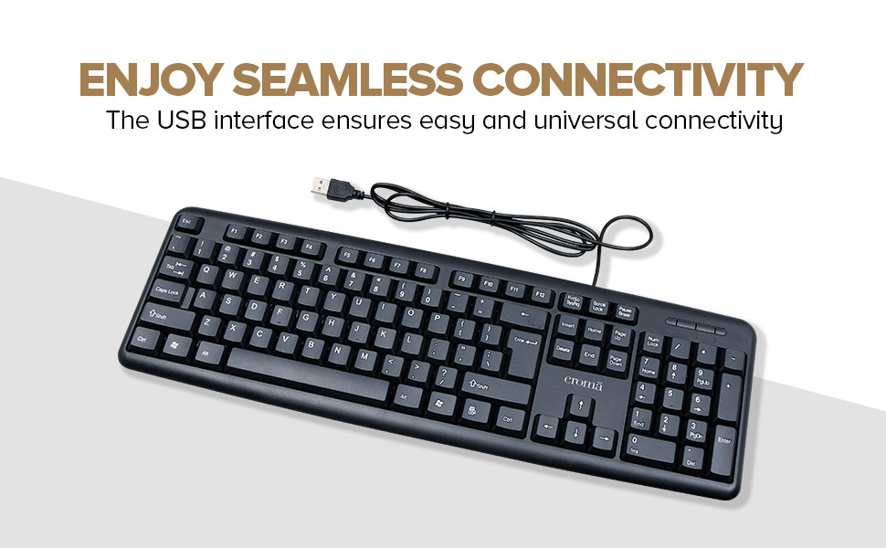 Buy Croma Wired Keyboard (Robust Design, Black) Online at Best Price of ...