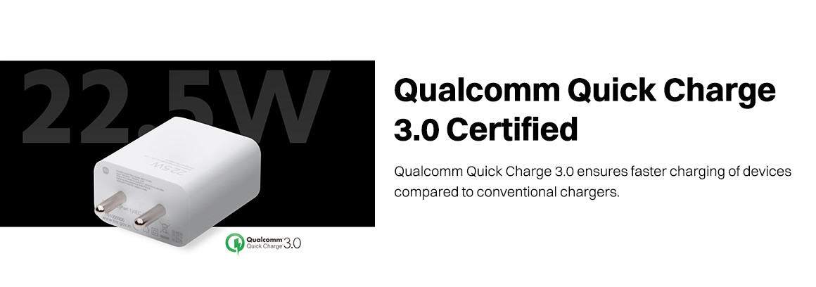 Buy Xiaomi 22.5W Type A Fast Charger (Type A to Type C Cable, Qualcomm Quick Charge 3.0, White ...