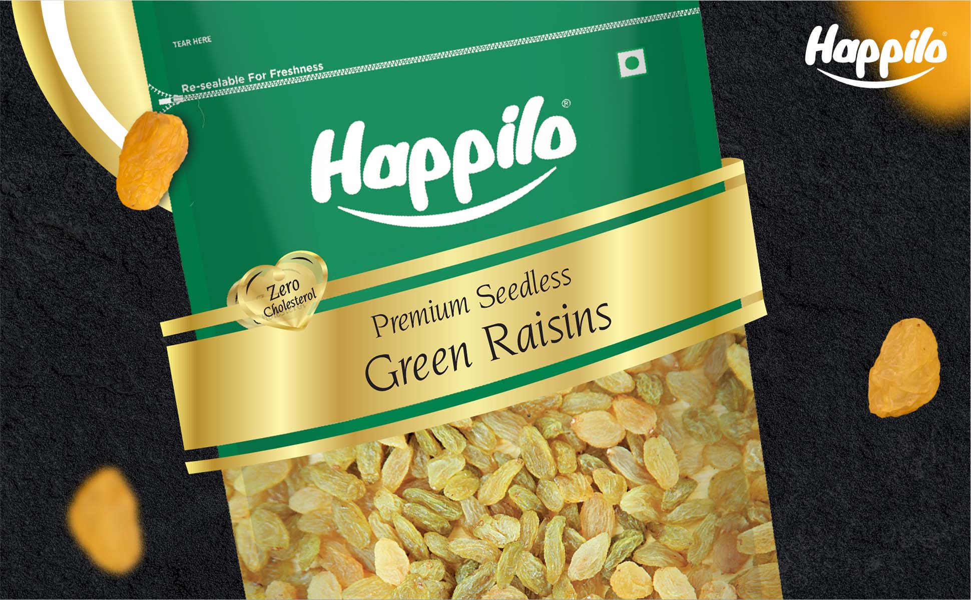 Buy Happilo Premium Seedless Green Raisins Online at Best Price of Rs ...