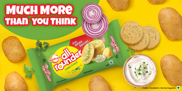 Buy Sunfeast All Rounder, Thin, Light & Crunchy Potato Biscuit With Cream & Herb Flavour Online ...