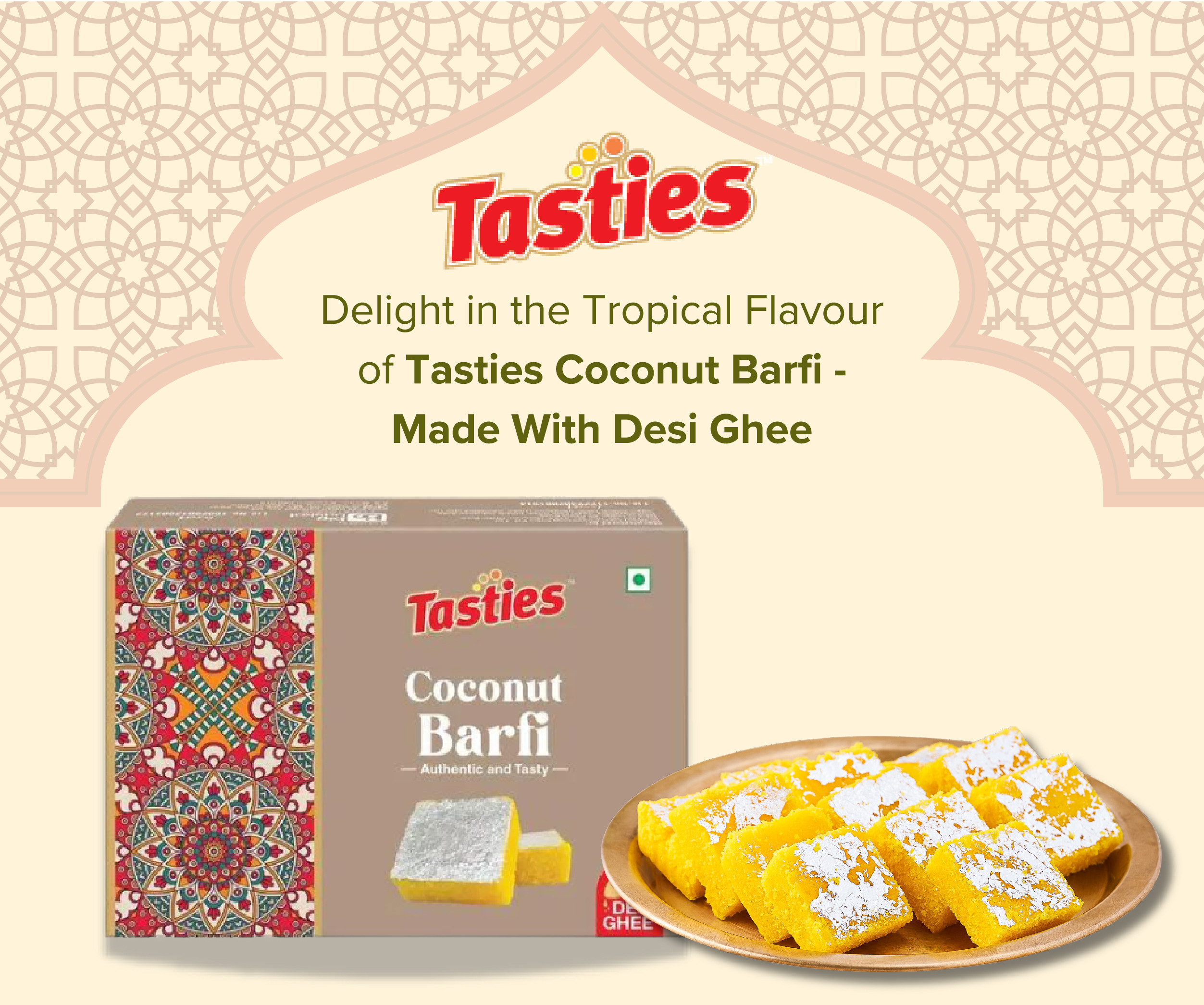 Buy Tasties Coconut Barfi Mithai / Sweet - Made With Desi Ghee Online ...
