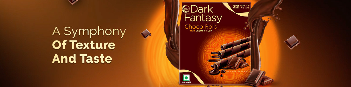 Buy Sunfeast Dark Fantasy Choco Rolls Wafer Biscuits - Rich Creme ...
