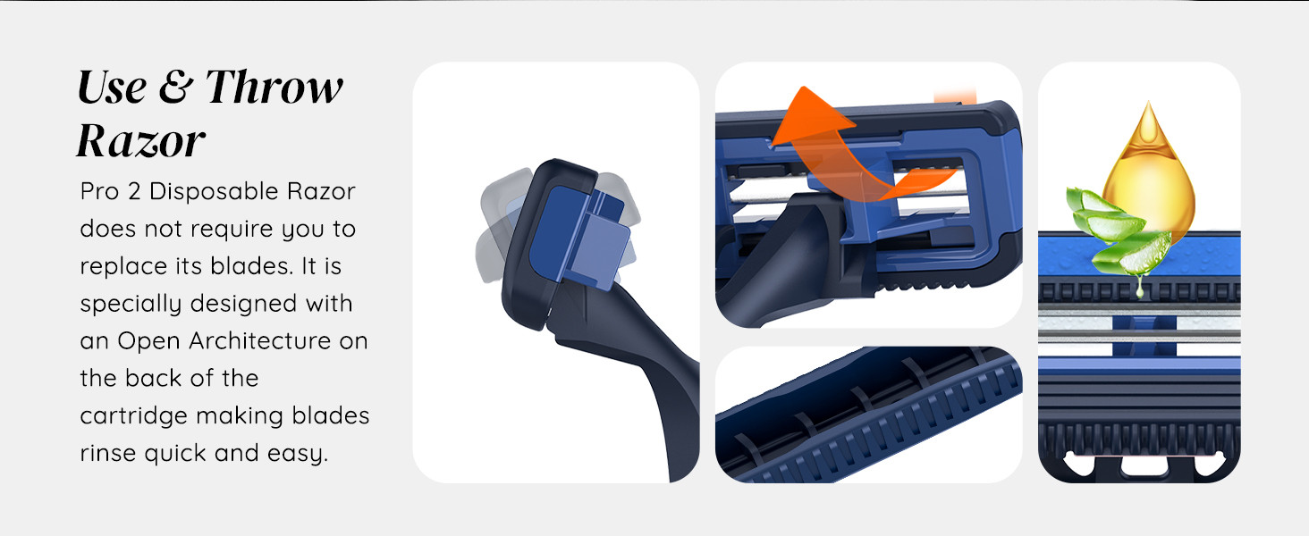 Buy LetsShave Men's Pro 2 Plus Disposable Shaving Razor - Twin Razor ...