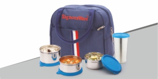Buy Signoraware Storage Lunch Container - Stainless Steel, Buddy, Blue ...