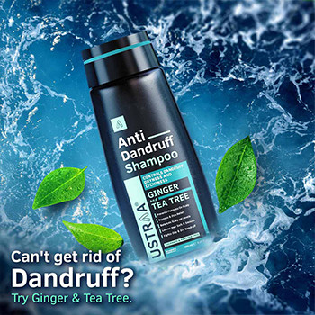 Buy Ustraa Men Anti Dandruff Hair Shampoo - Ginger & Tea Tree, Controls ...