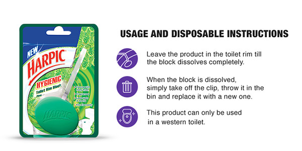 Buy Harpic Hygienic Toilet Rim Block Jasmine 26 Gm Online At Best Price ...