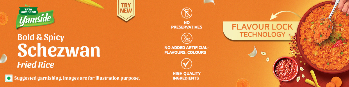 Buy Tata Sampann Yumside Schezwan Fried Rice - Bold & Spicy, Ready To ...