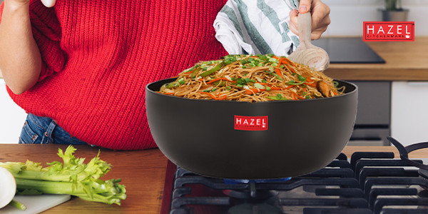 Buy Hazel 3 mm Hard Anodised Tasra Deep Aluminium Anodized Frying Tasla ...