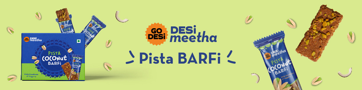 Buy GO DESi Pista Coconut Barfi With Jaggery Online at Best Price of Rs ...