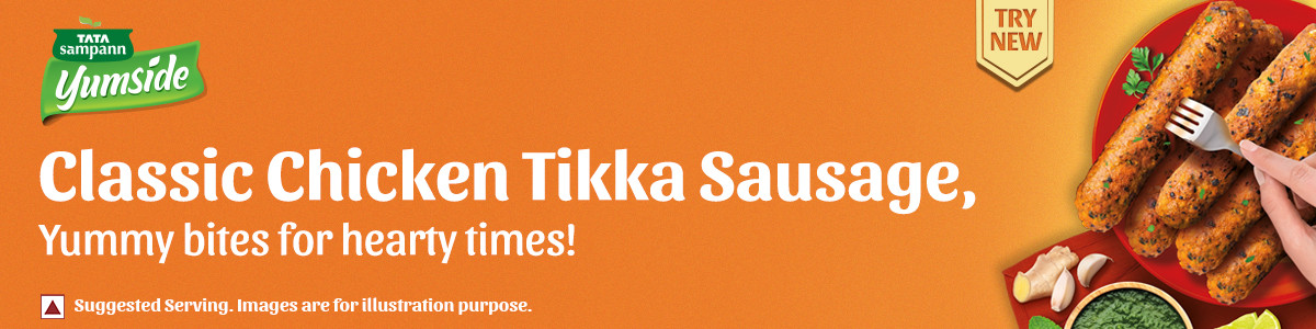 Buy Tata Sampann Yumside Spicy Chicken Tikka Sausage Online at Best ...