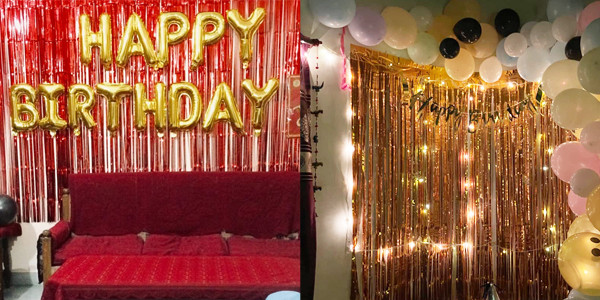 Buy CherishX Foil Curtains, Pastel Blue, For Birthdays, Engagements, Baby Showers, Party ...