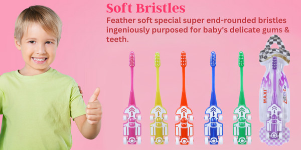 Buy MAXI Zoom Car Junior Toothbrush - Soft Bristles, Comfortable Grip ...