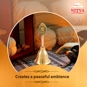 Buy Shubhkart Naag Ghanti, Golden Bell For Home Mandir, Handheld Peetal ...