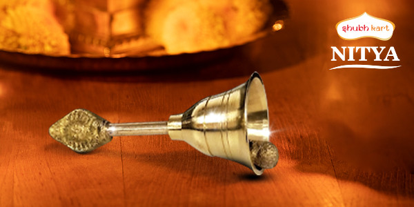 Buy Shubhkart Naag Ghanti, Golden Bell For Home Mandir, Handheld Peetal ...