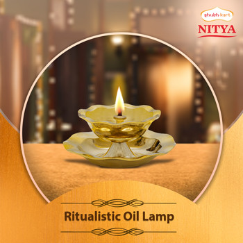 Buy Shubhkart Nitya Devkamal Deep Brass Diya - Medium, Durable & Sturdy Online at Best Price of ...