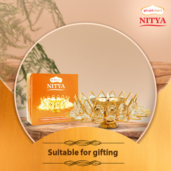 Buy Shubhkart Nitya Brass Pukhraj Crystal Pyali Diya - Medium Online at ...