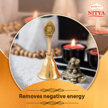 Buy Shubhkart Naag Ghanti, Golden Bell For Home Mandir, Handheld Peetal ...