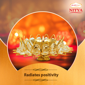 Buy Shubhkart Nitya Brass Pukhraj Crystal Pyali Diya - Medium Online at ...