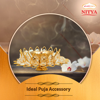 Buy Shubhkart Nitya Brass Pukhraj Crystal Pyali Diya - Medium Online at ...