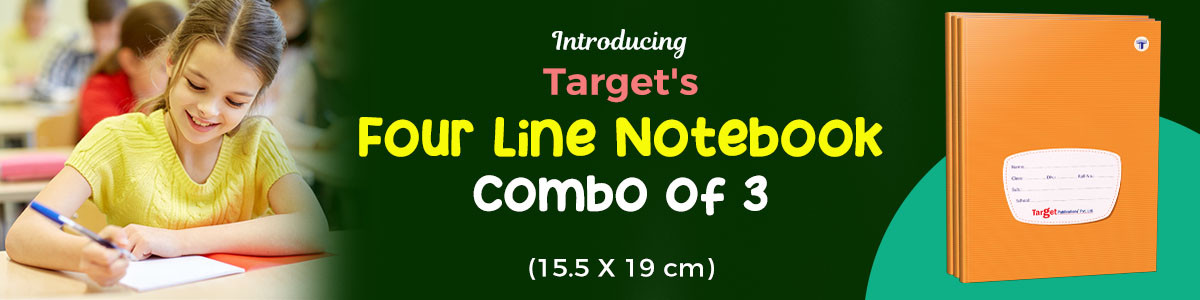 Buy Target Publications Four Lines Ruled Notebook - Red & Blue, Soft ...