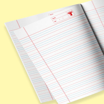 Buy Target Publications Ruled Four Lines Notebook - Red & Blue, Small ...