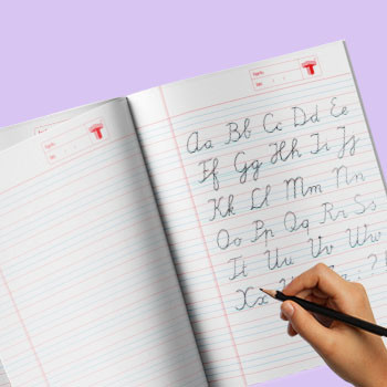 Buy Target Publications Ruled Four Lines Notebook - Red & Blue, Small ...