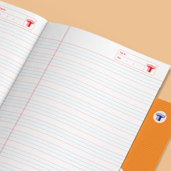 Buy Target Publications Ruled Four Lines Notebook - Red & Blue, Small ...