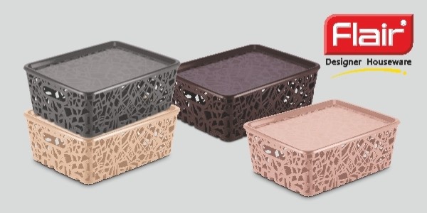 Buy Flair Plastics Plastic Zig Zag Carrying Basket - Big, Assorted ...