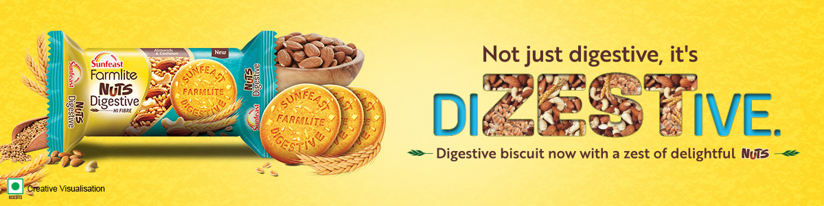 Buy Sunfeast Farmlite Nuts Digestive Biscuit - High Fibre, Goodness of ...