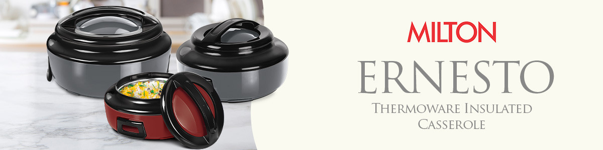 Buy Milton Ernesto Inner Stainless Steel Jr. Casserole - Microwave Safe ...