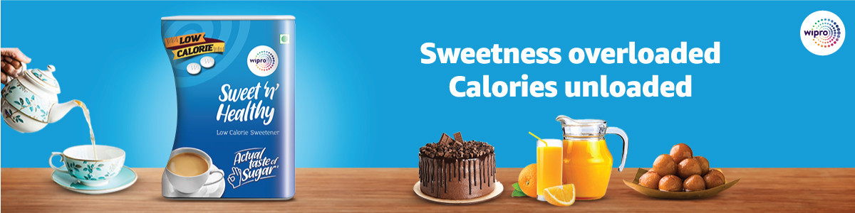 Buy Wipro Sweet N Healthy Low Calorie Sweetener - Aspartame Tablets ...