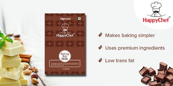 Buy Happy Chef Milk Baking Bar 200 Gm Online At Best Price of Rs 205 ...