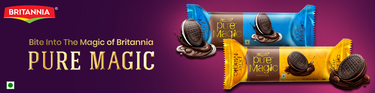 Buy Britannia Pure Magic Chocolate Biscuits 100 Gm Pouch Online at the ...