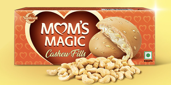 Buy Sunfeast Mom's Magic Cashew Fills, Centre-Filled Cookies With Cashew & Molten Crème - Tea ...