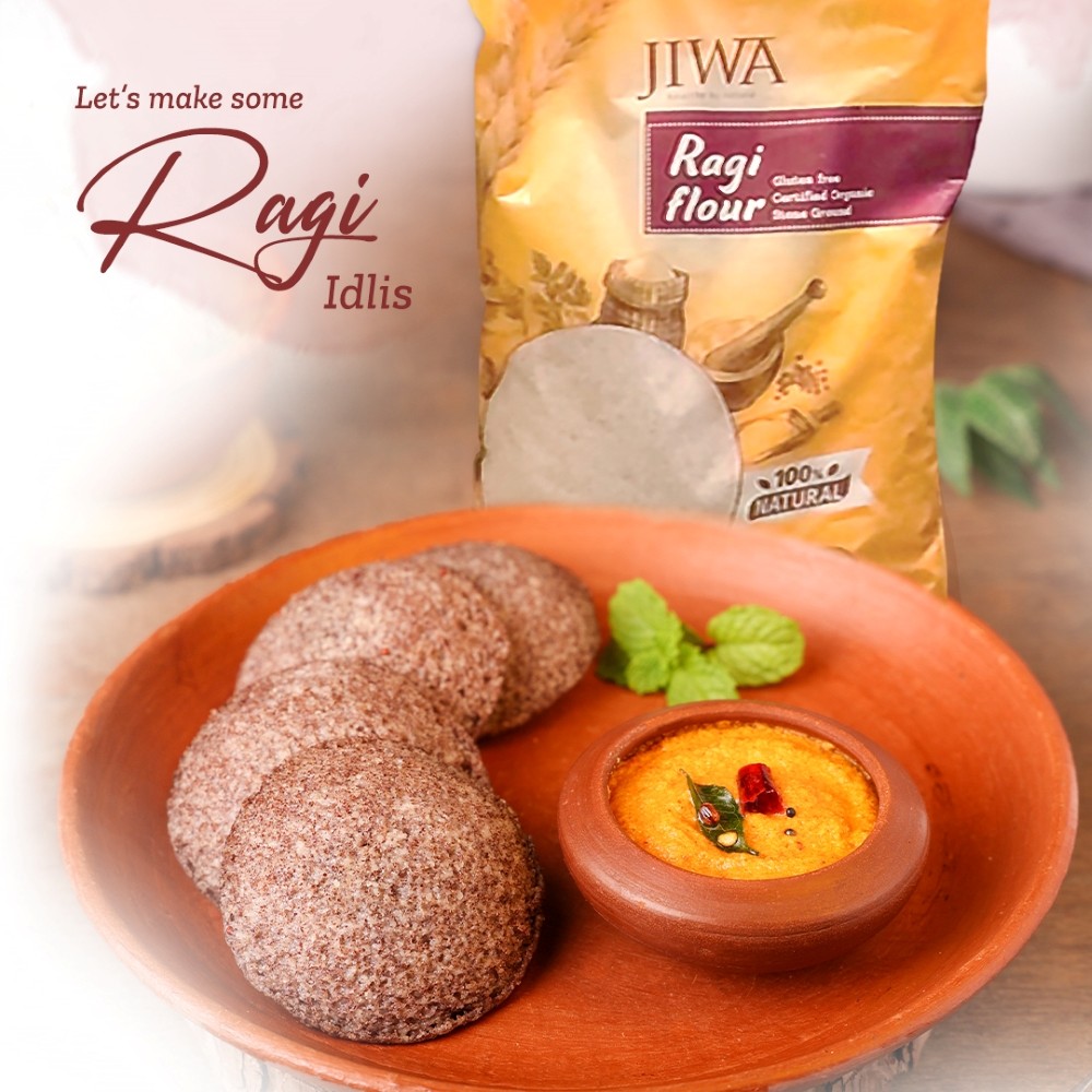 Buy Jiwa Organic Ragi/Finger Millet Flour - 100% Natural & Gluten Free ...