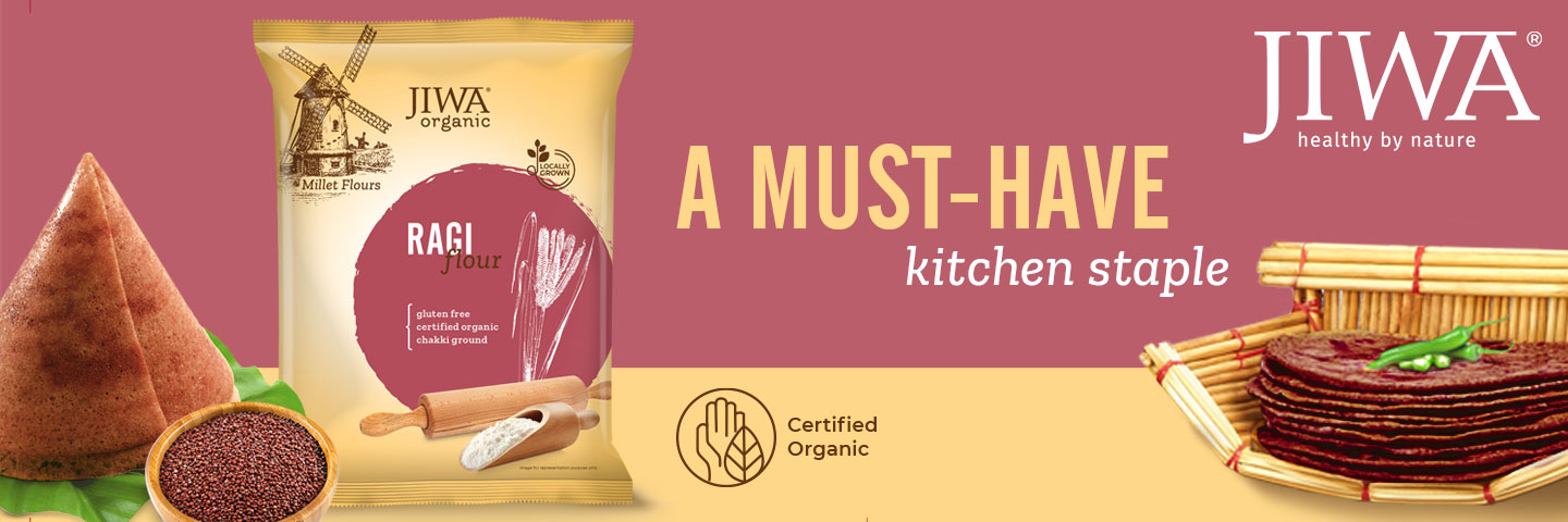 Buy Jiwa Organic Ragi/Finger Millet Flour - 100% Natural & Gluten Free ...