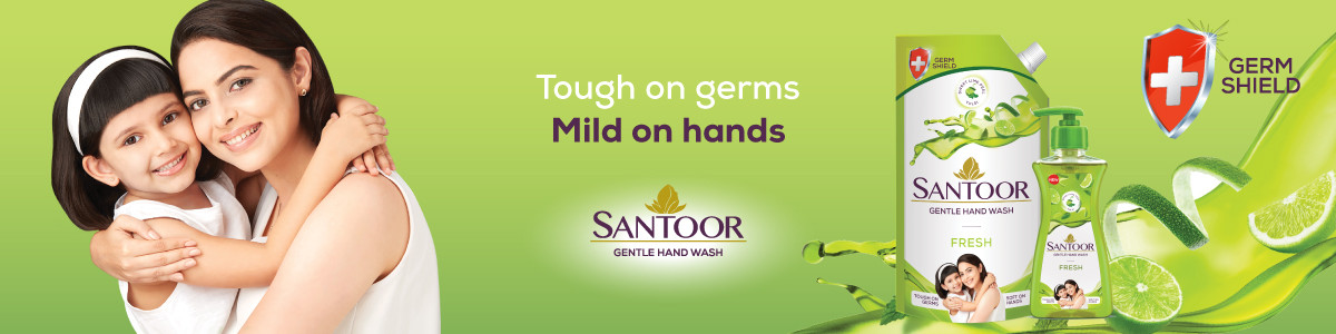 Buy Santoor Fresh Gentle Handwash - Sweet Lime Peel & Tulsi, Tough on ...