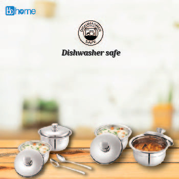 Buy bb home Serving Handi Set With Lids & 2 Serving Spoons - Stainless ...