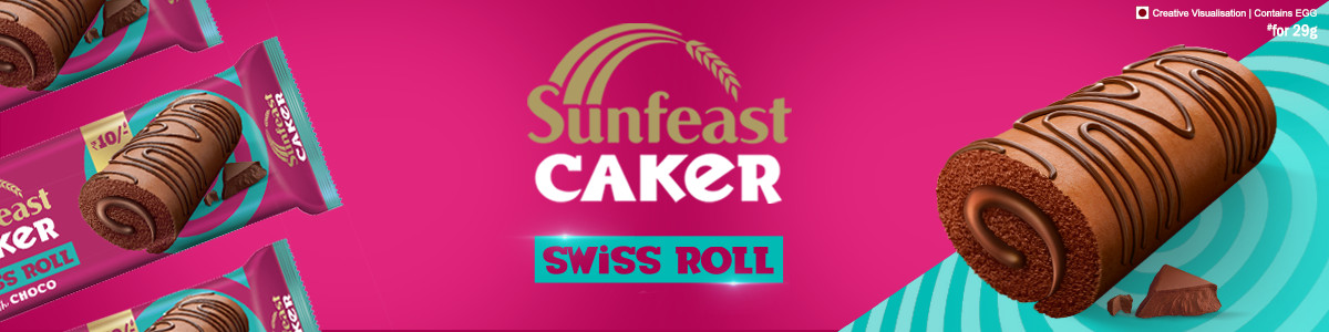 Buy Sunfeast Caker Swiss Roll Cake - Chocolate Online at Best Price of ...