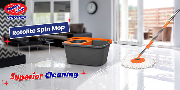 Buy Chakaachak Rotolite Spin Mop - Plastic + TPE, Extendable Handle, 3. ...
