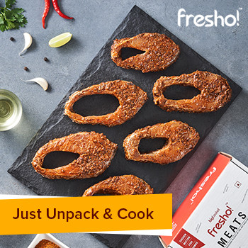 Buy fresho! Peri Peri Basa Fish Steak, Marinated Online at Best Price ...