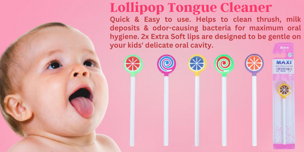 Buy MAXI Lollipop Tongue Cleaner For Kids - Easy To Use, Dual-Action ...