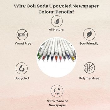 Buy Goli Soda Newspaper Colour Pencils - Upcycled, Zero Waste, Non ...