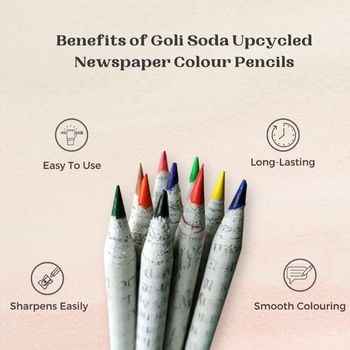 Buy Goli Soda Newspaper Colour Pencils - Upcycled, Zero Waste, Non ...
